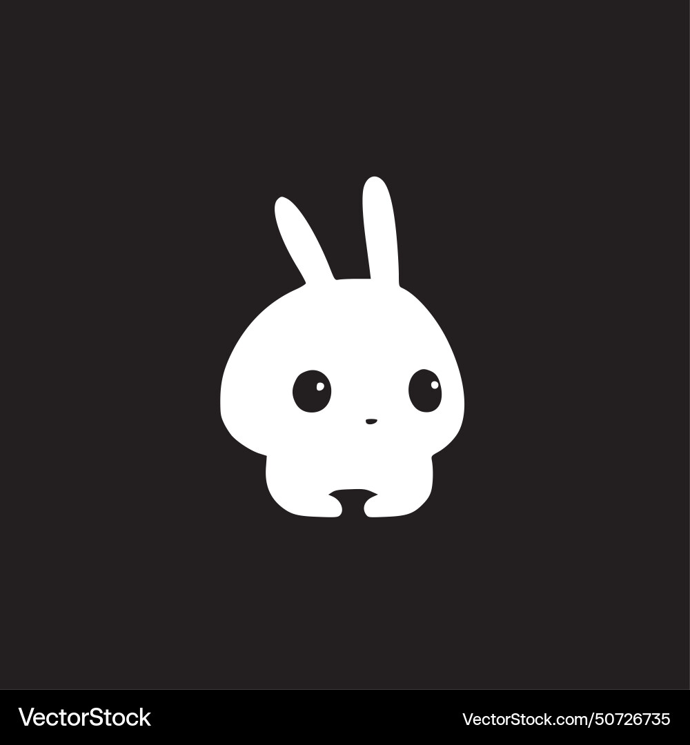Bunny - black and white isolated icon Royalty Free Vector