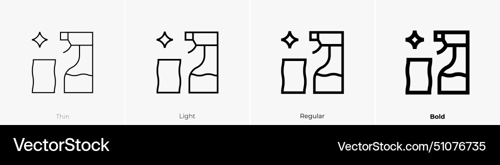Cleaning icon thin light regular and bold style Vector Image