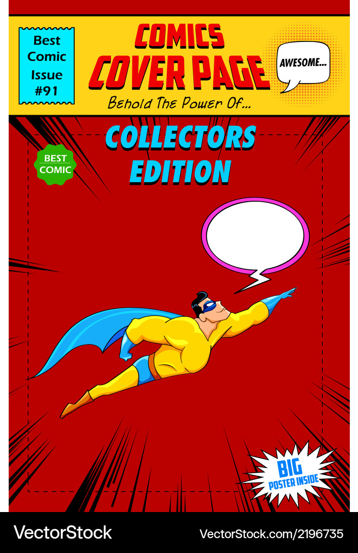 Comic book cover Royalty Free Vector Image - VectorStock