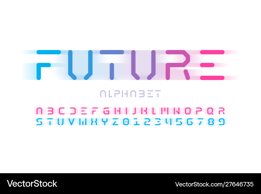 Futuristic style font design alphabet letters Vector Image