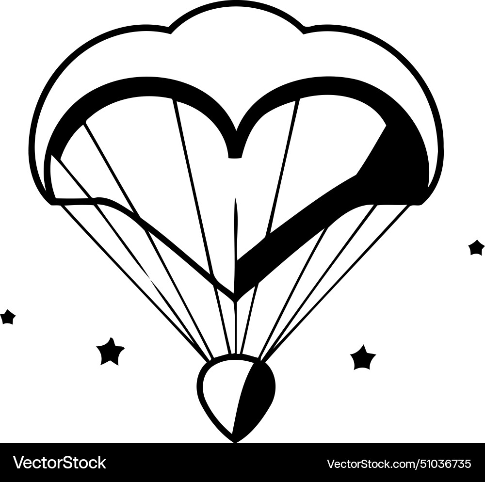 Heart with parachute icon valentines day concept Vector Image