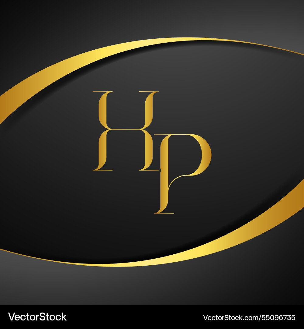 Hp luxury letter logo Royalty Free Vector Image