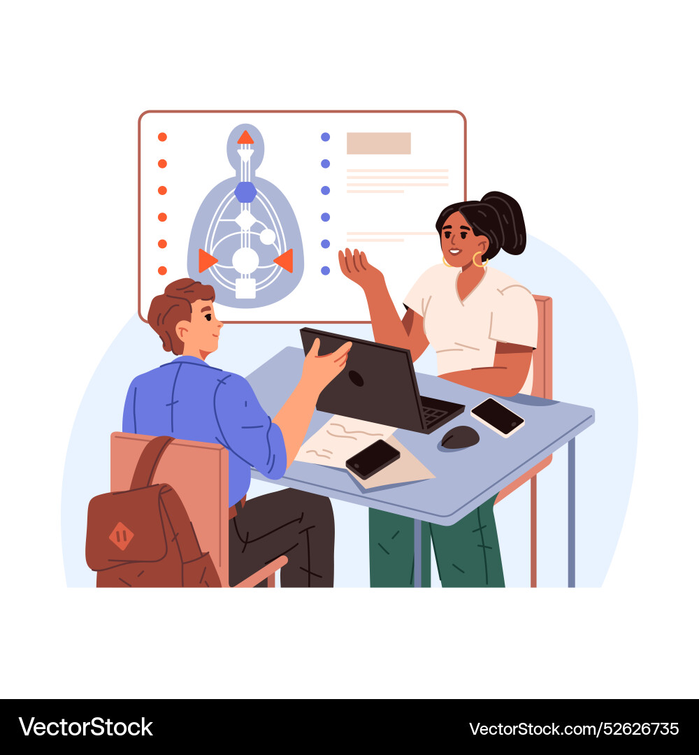 Image on human design consultation body Royalty Free Vector