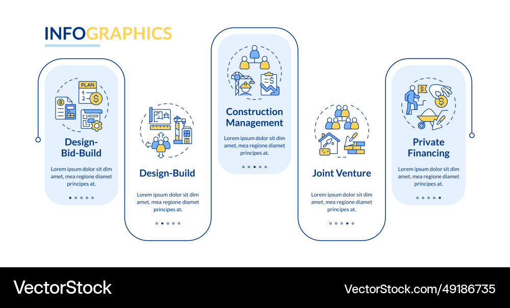 Multicolor construction cost layout with linear Vector Image