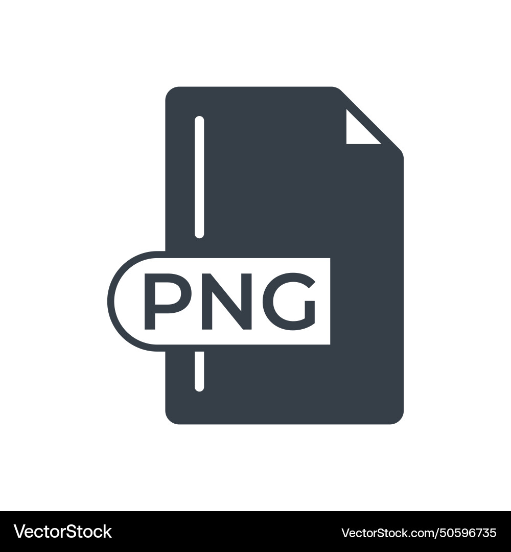 Png file format icon extension filled Royalty Free Vector