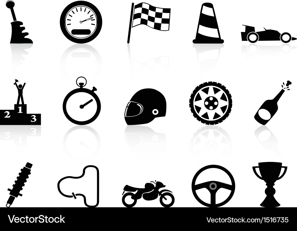 Racing Car Icons Set Royalty Free Vector Image