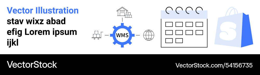 Warehouse management system and e-commerce Vector Image