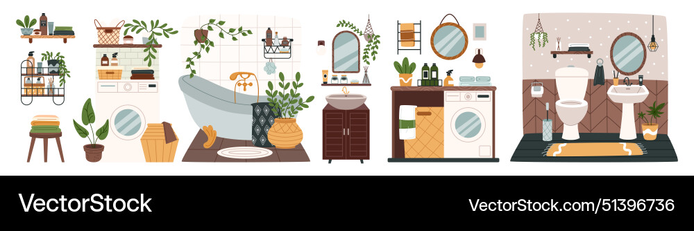 Bathroom interior toilet room modern closet Vector Image