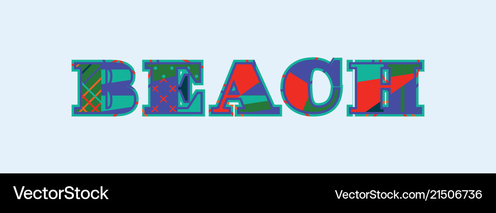 Beach concept word art Royalty Free Vector Image