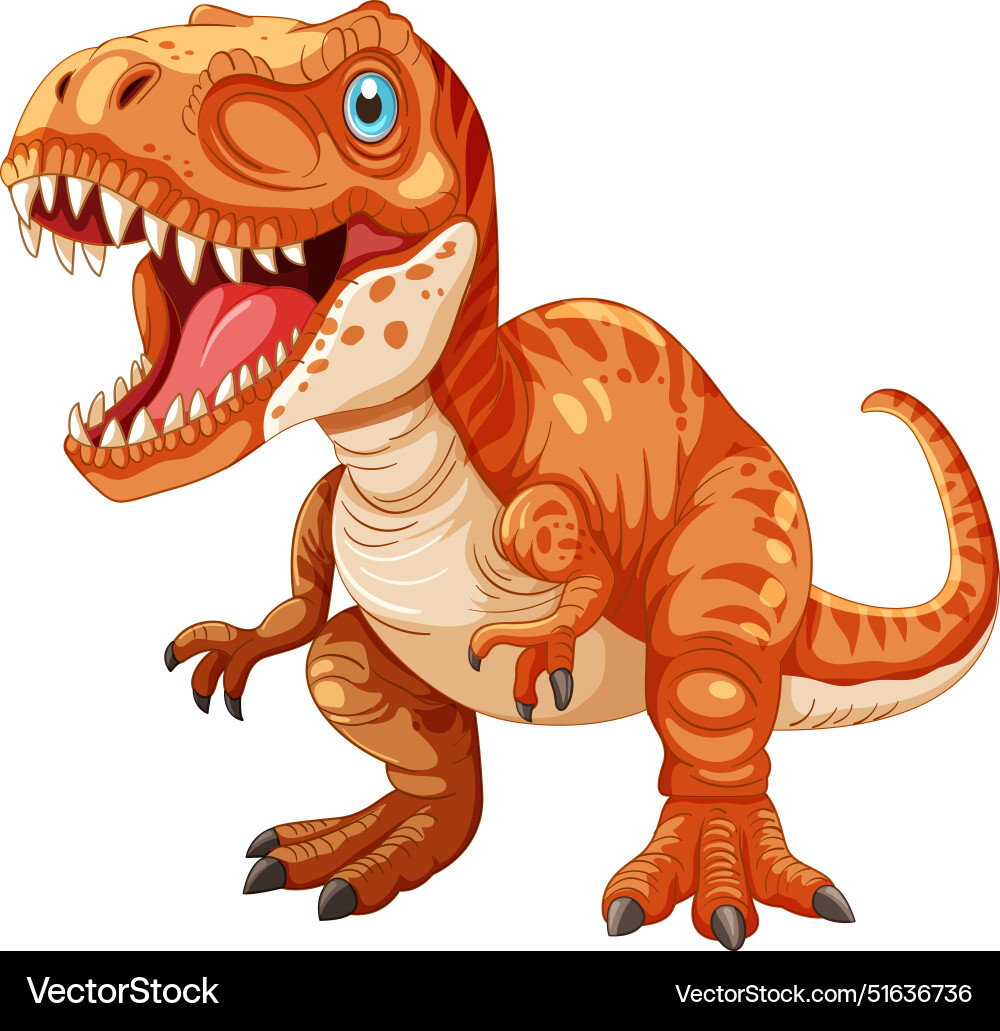Cute and fierce t-rex dinosaur art Royalty Free Vector Image