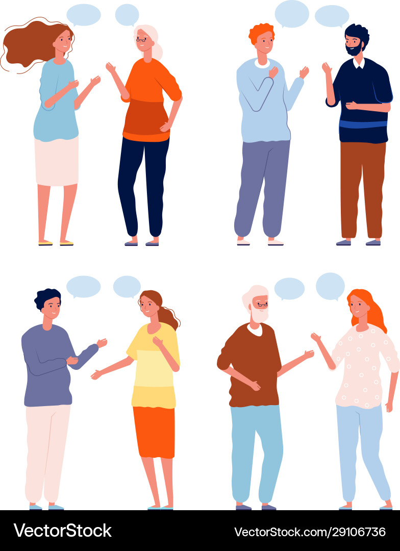 Diverse People Talking - Communication Royalty Free Vector