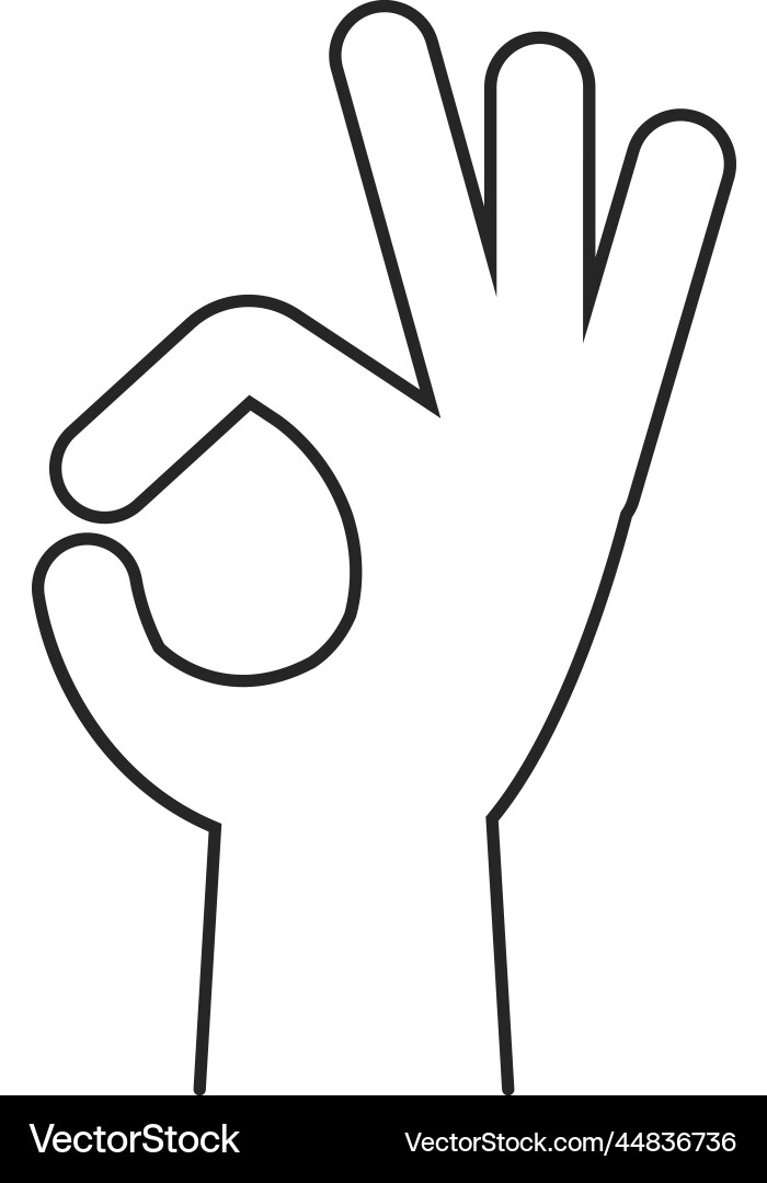 Hand Gesture - Ok Sign Icon Royalty Free Vector Image