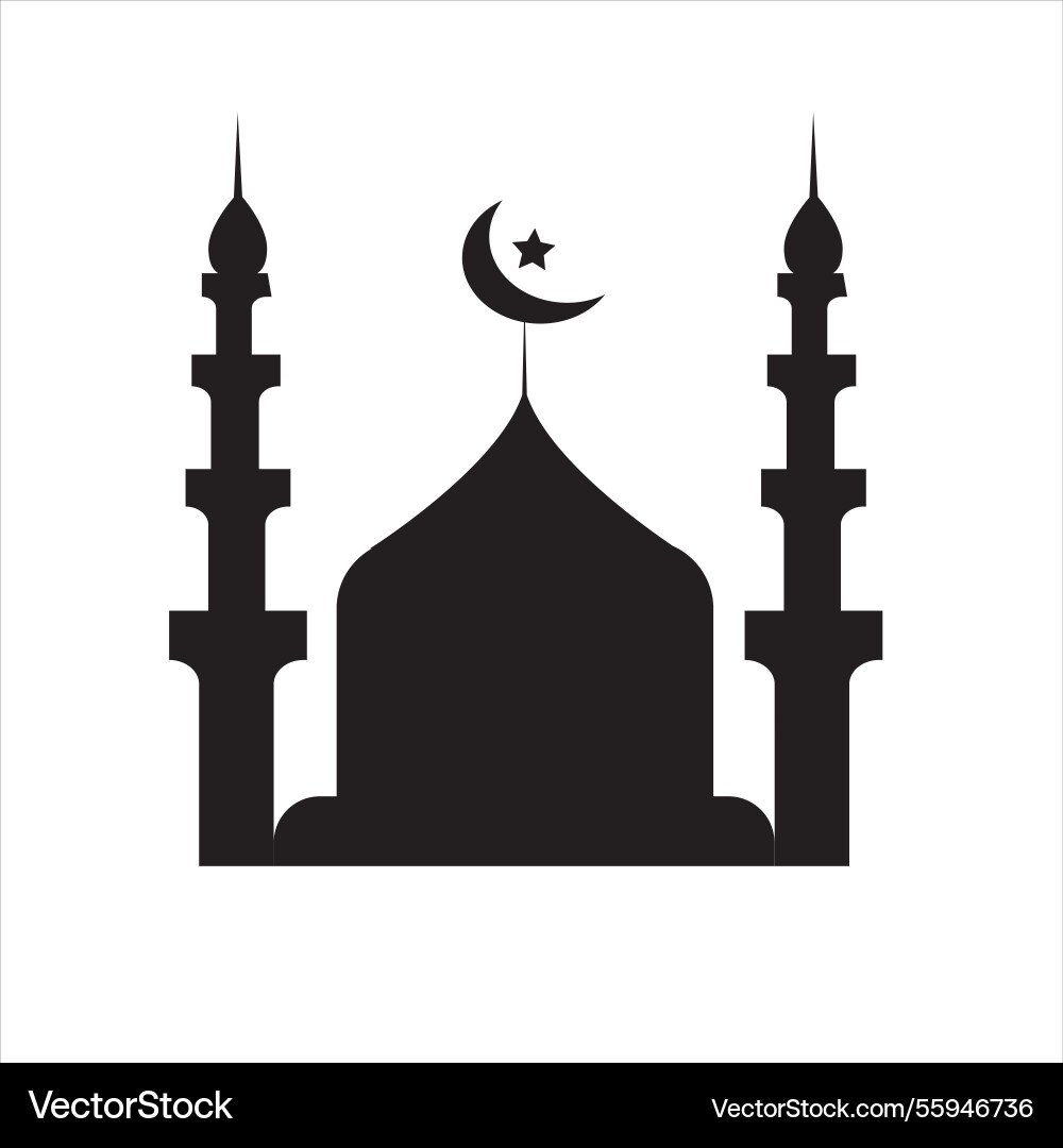 Minimalist silhouette mosque logo islamic minaret Vector Image