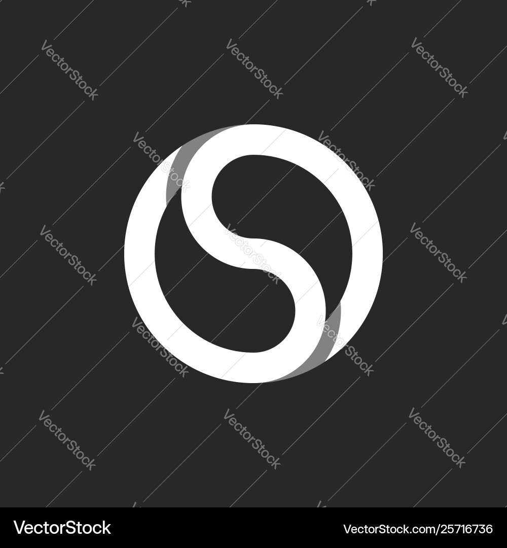 Monogram s letter logo circle shape frame endless Vector Image