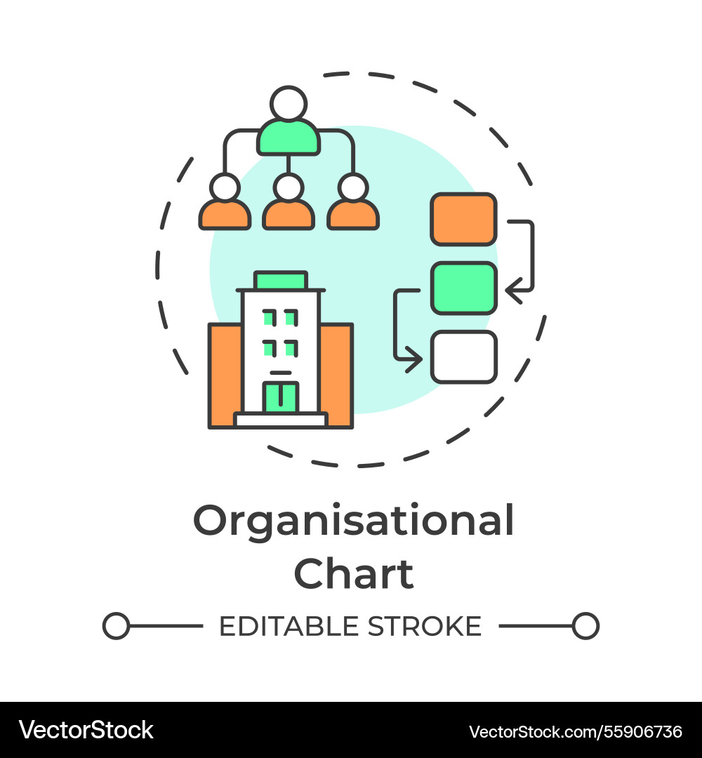 Organisational chart multi color concept icon Vector Image