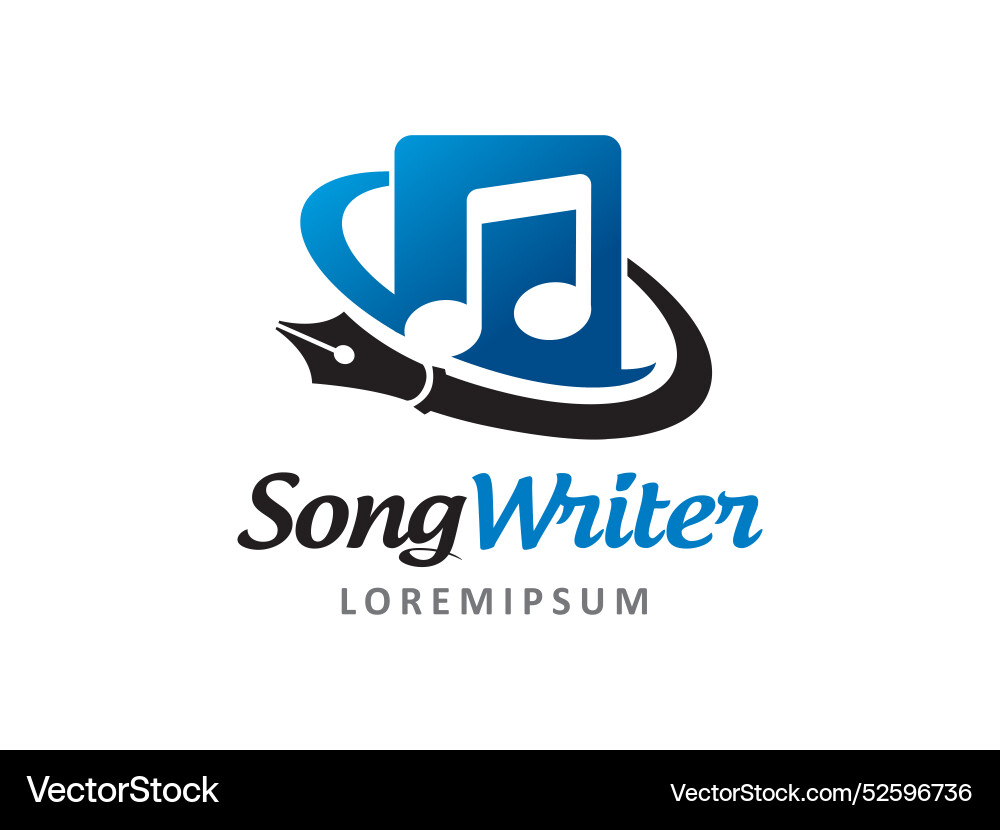 Song writer logo symbol or icon template Vector Image
