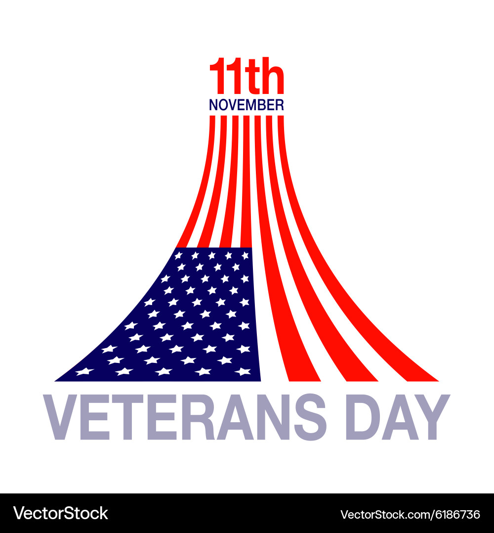 US Veterans Day Flag Emblem Royalty Free Vector Image