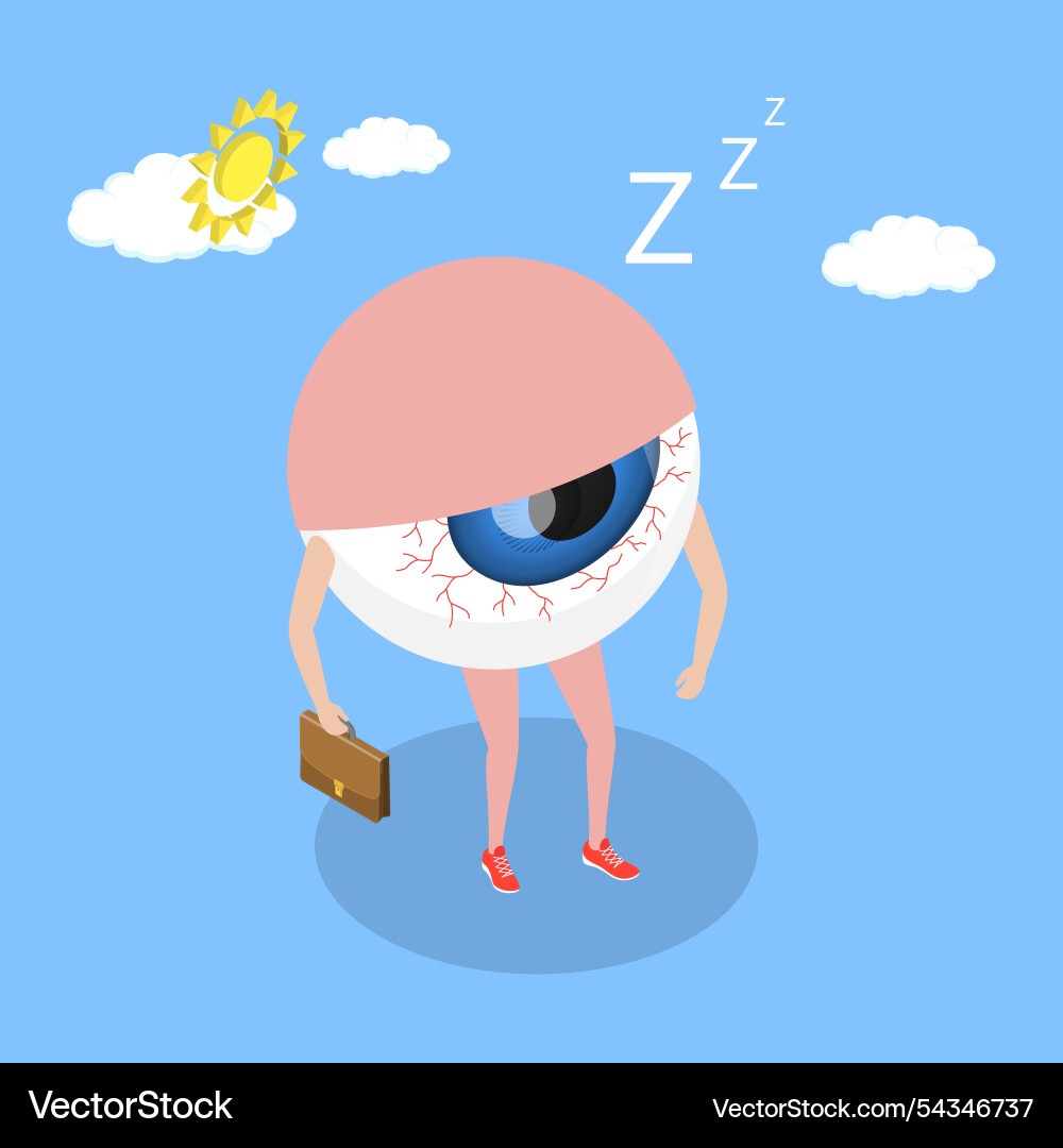 3d isometric flat of sleep Royalty Free Vector Image