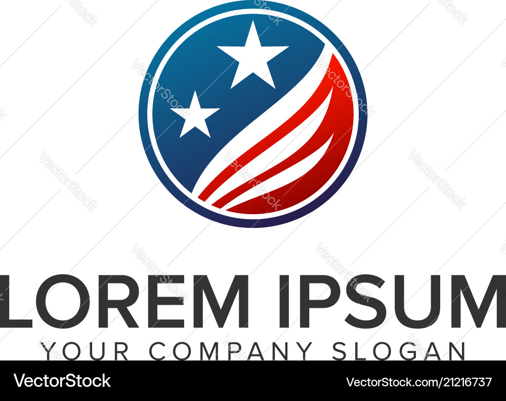 America usa logo circle design concept template Vector Image