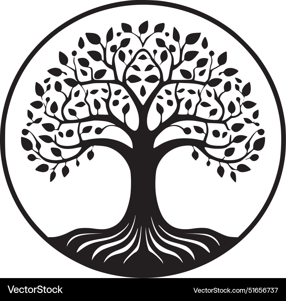 Baum des Lebens - minimalistische und einfache Silhouette