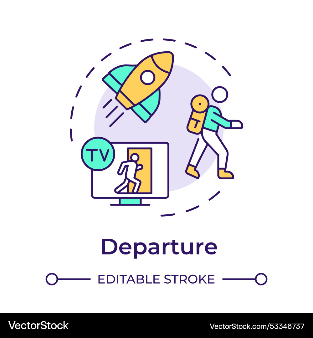 Character departure multi color concept icon Vector Image