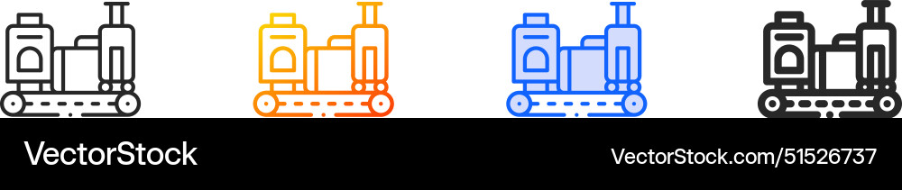 Conveyor band iconthin linear gradient blue Vector Image