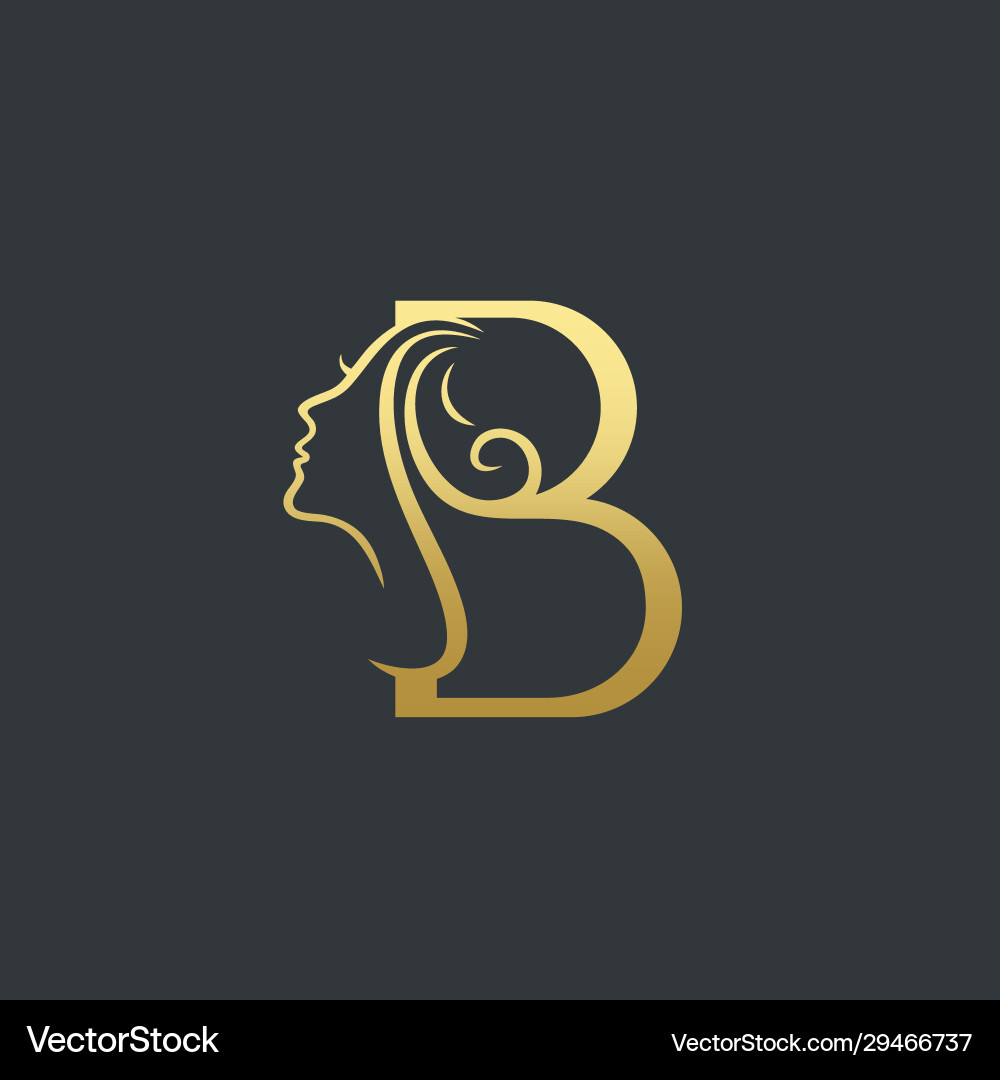 Elegant B Beauty Logo Royalty Free Vector Image