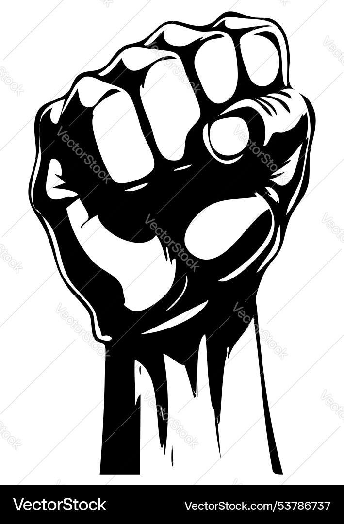 Graphic drawing of a fist Royalty Free Vector Image