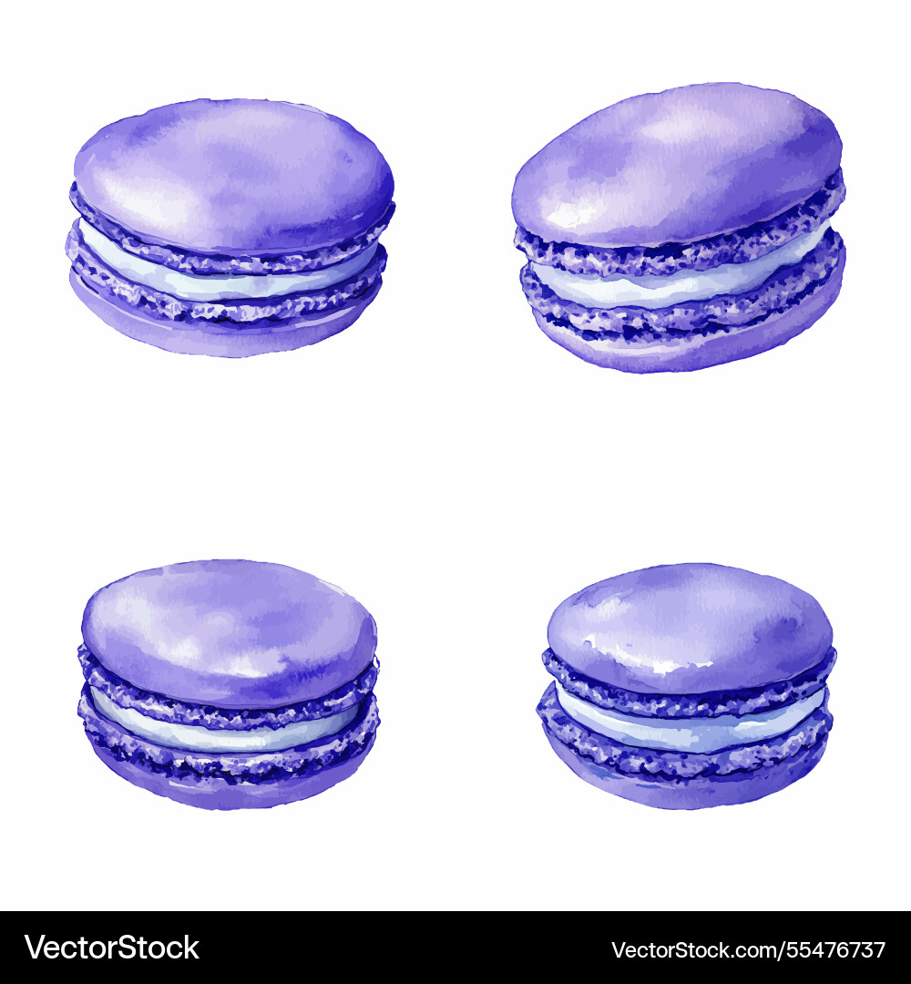 Hand-drawn macaron set Royalty Free Vector Image