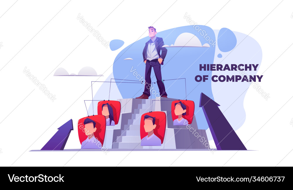 Hierarchy company career pyramid Royalty Free Vector Image