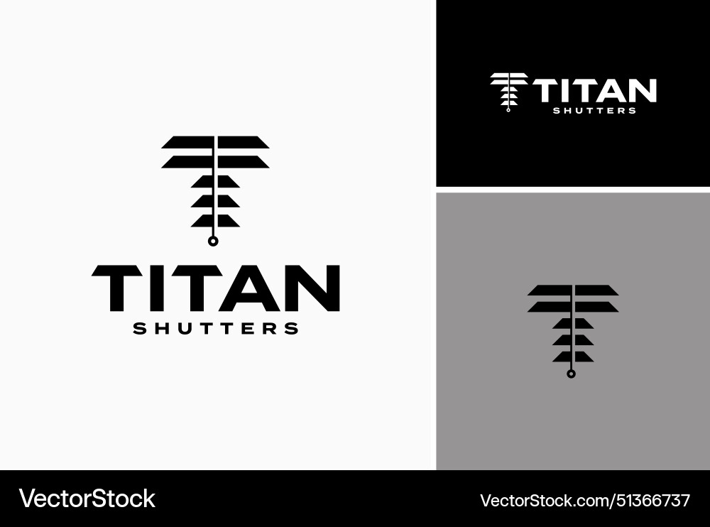 Initial letter t shutter blinds window logo Vector Image