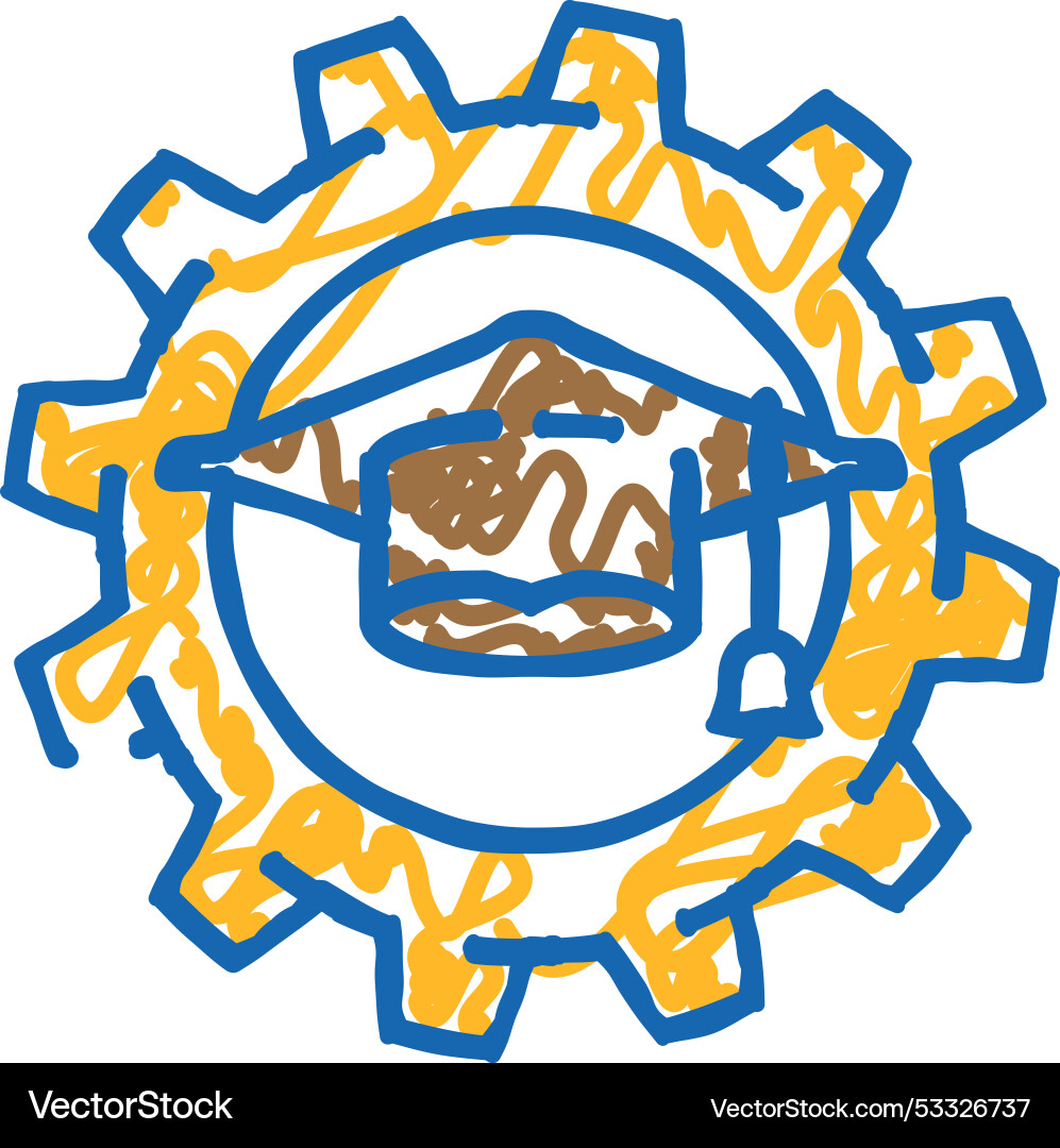Knowledge management business process icon doodle Vector Image