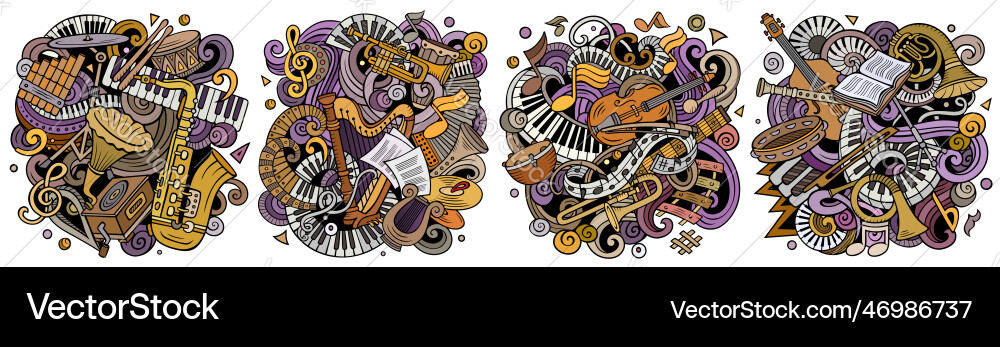 Musical Doodle Collection Royalty Free Vector Image