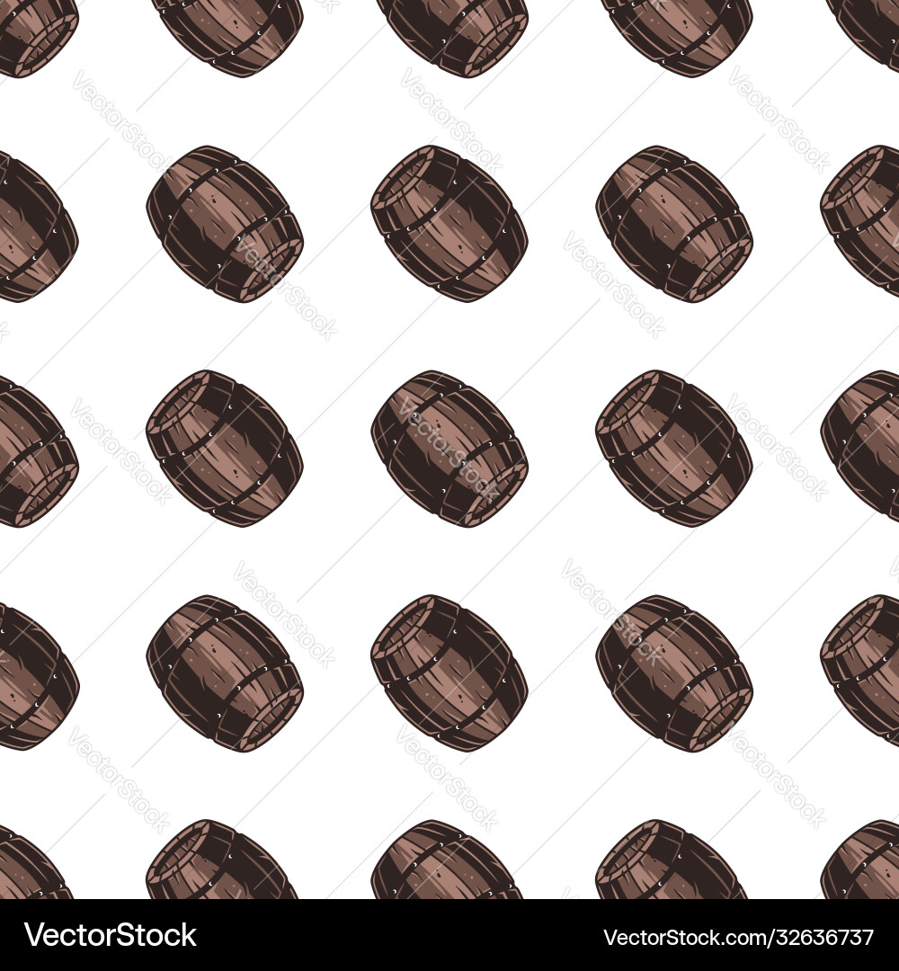 Pattern wooden barrel for beer wine whisky Vector Image