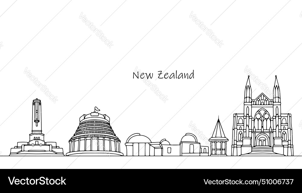 Sights of new zealand Royalty Free Vector Image