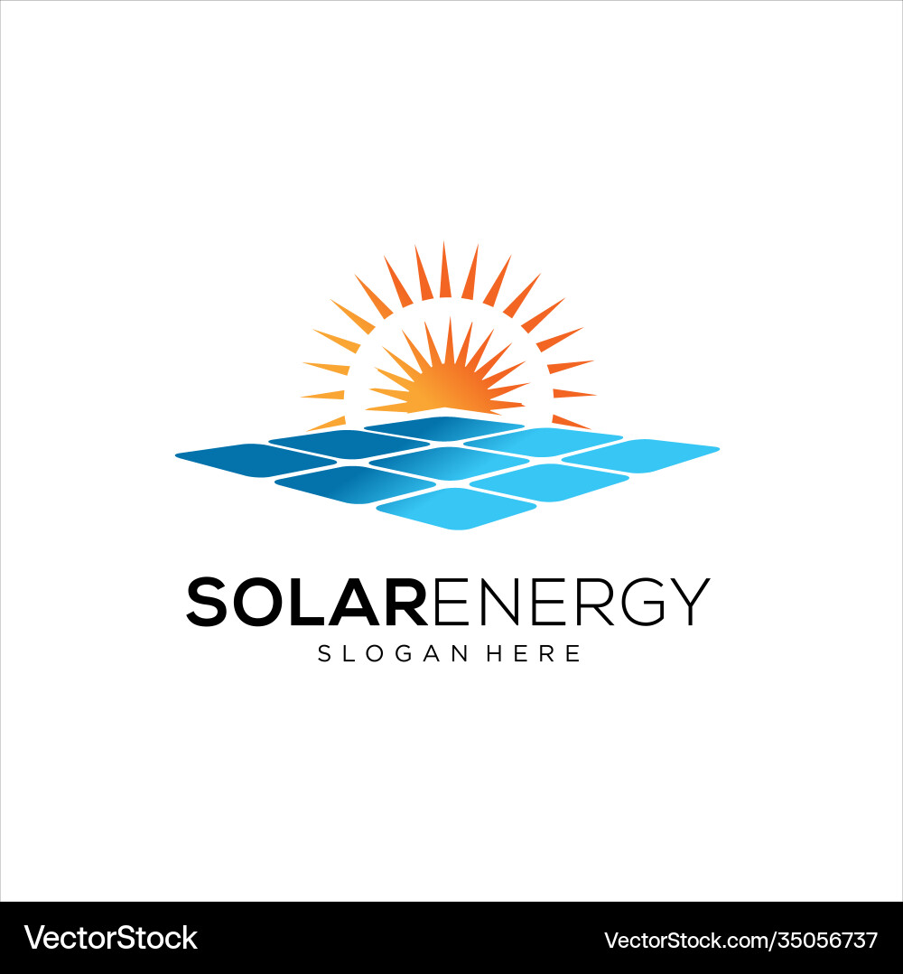 Sun solar energy logo design template tech Vector Image