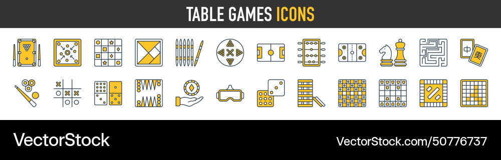 Table games icon set Royalty Free Vector Image