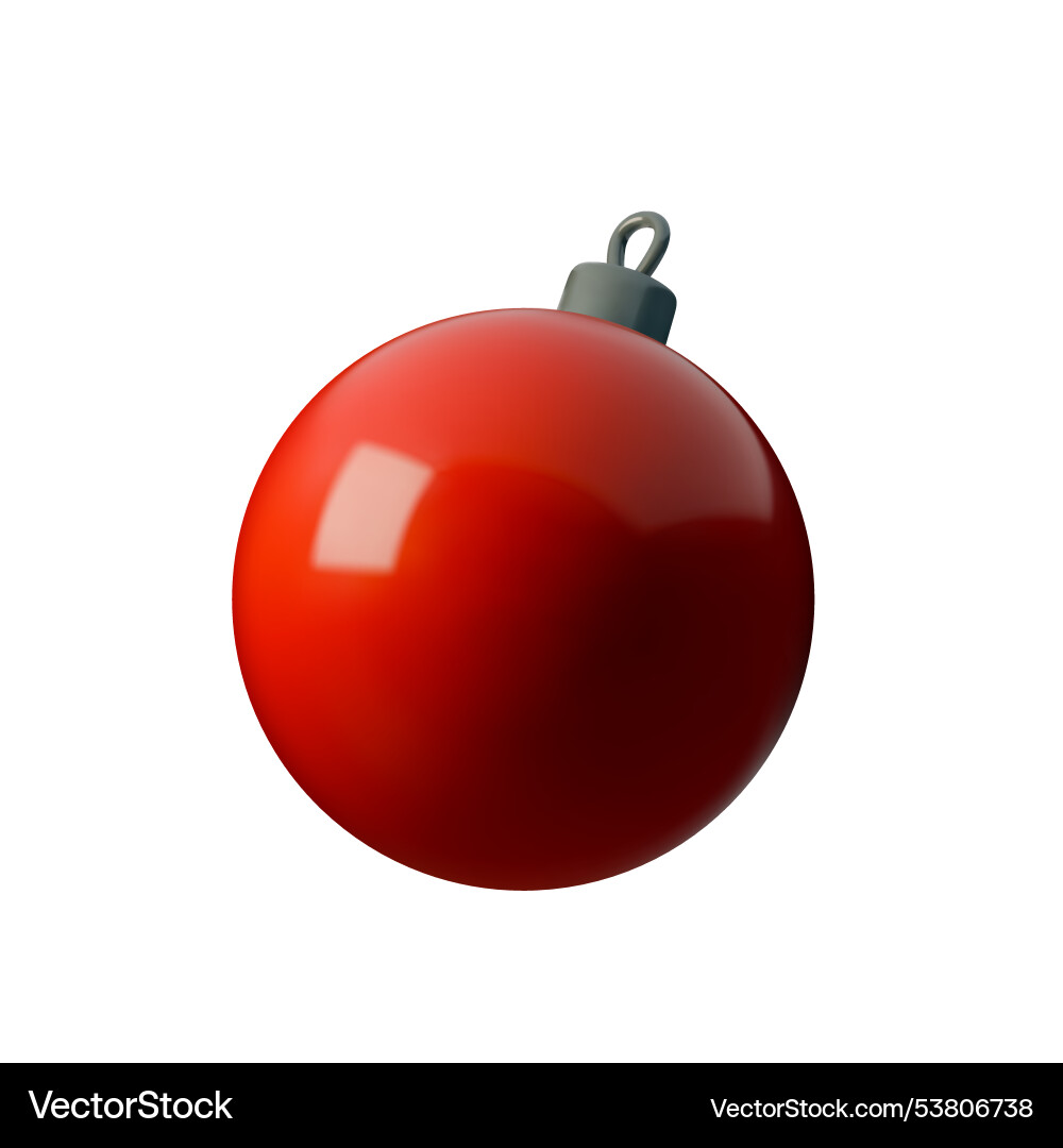 3d of glossy red christmas Royalty Free Vector Image