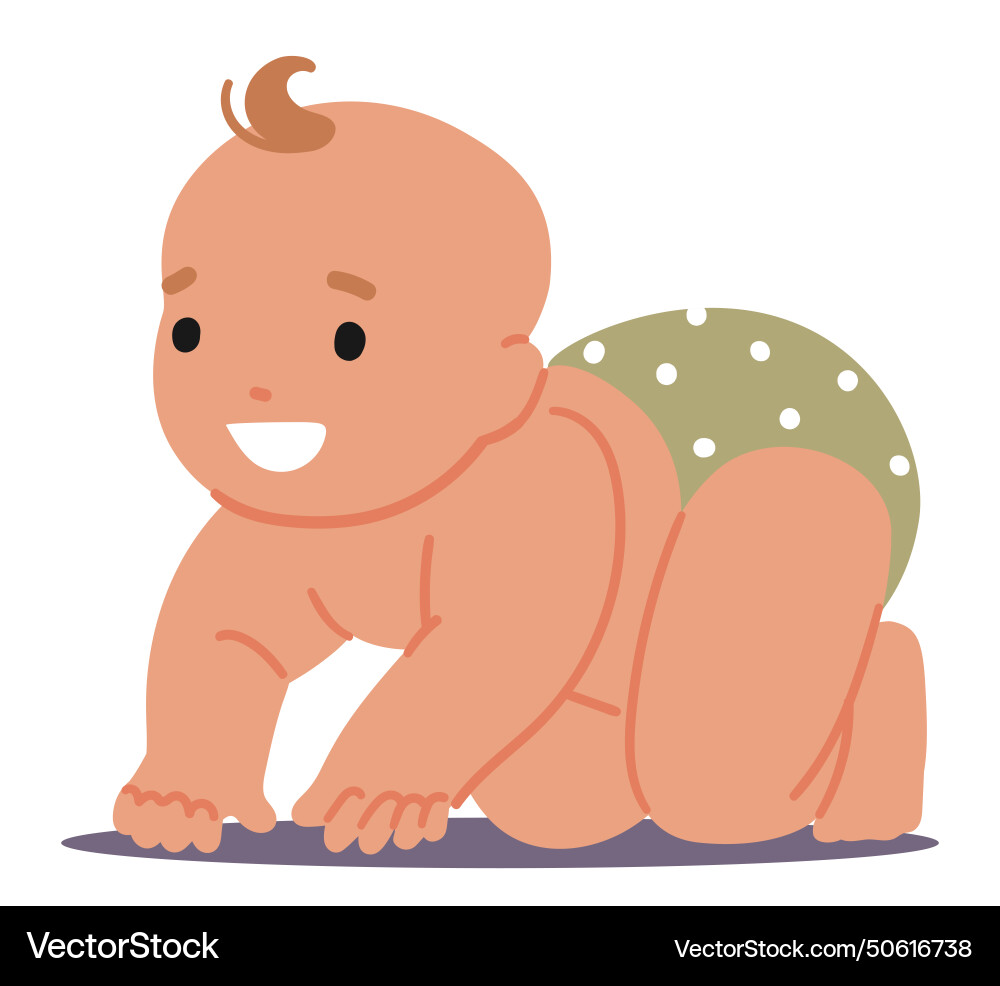 Baby crawl infant explore surroundings crawling Vector Image