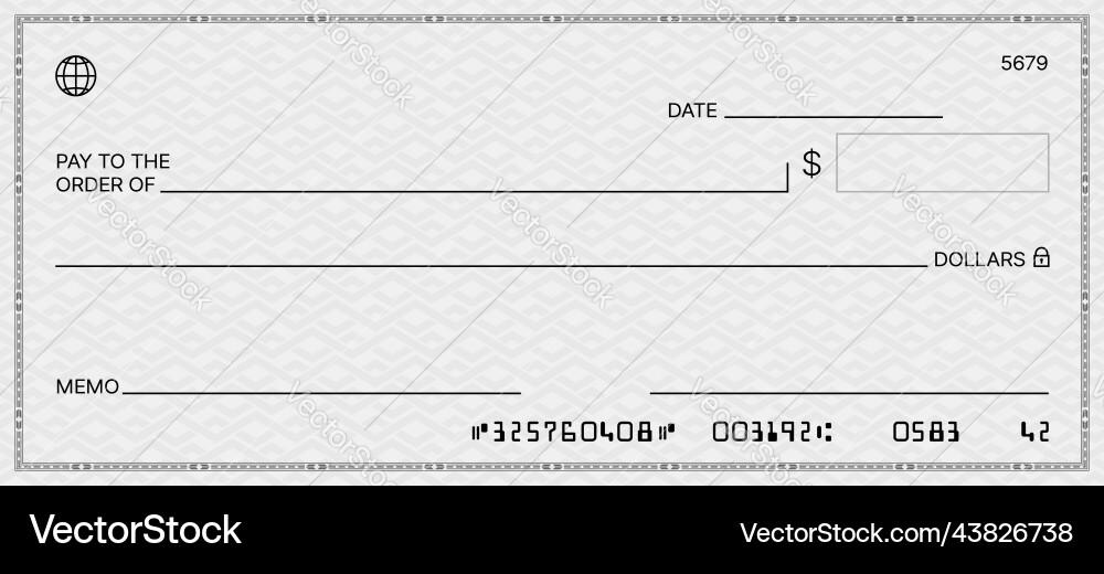 Bank Check Template - Money Cheque Royalty Free Vector Image