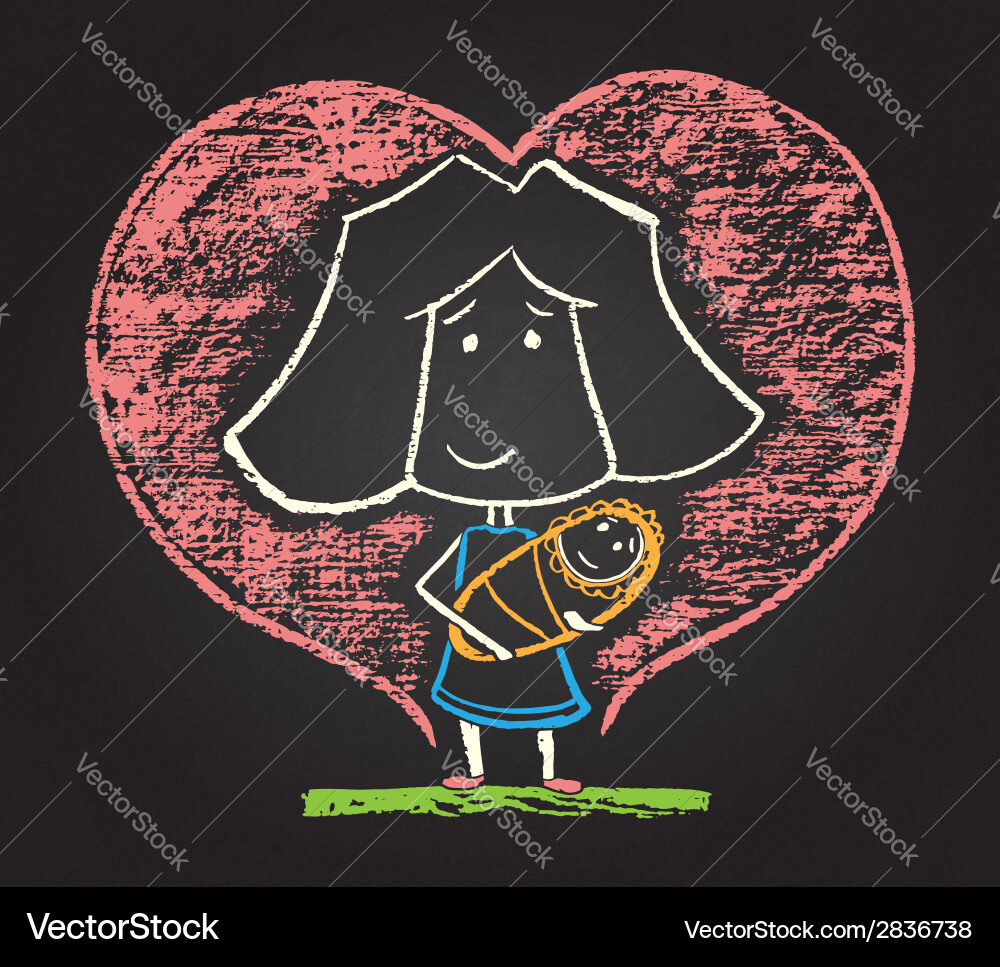 Chalked character Royalty Free Vector Image - VectorStock