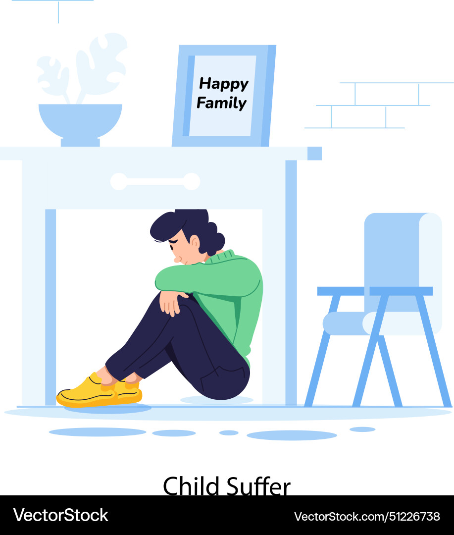 Child suffer Royalty Free Vector Image - VectorStock