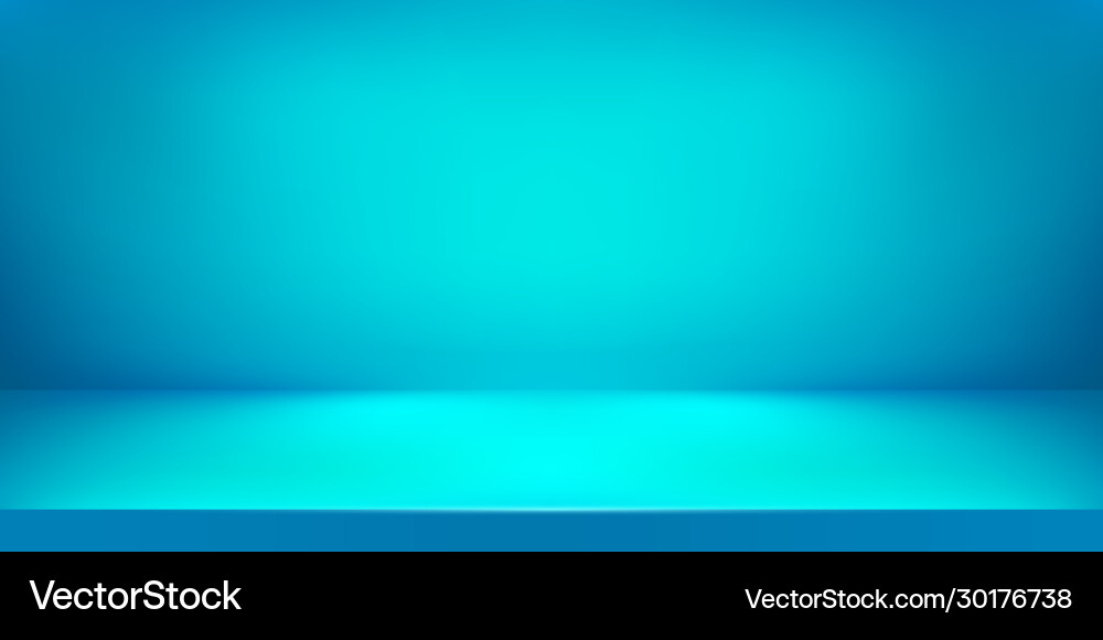 Empty blue color studio room background product Vector Image