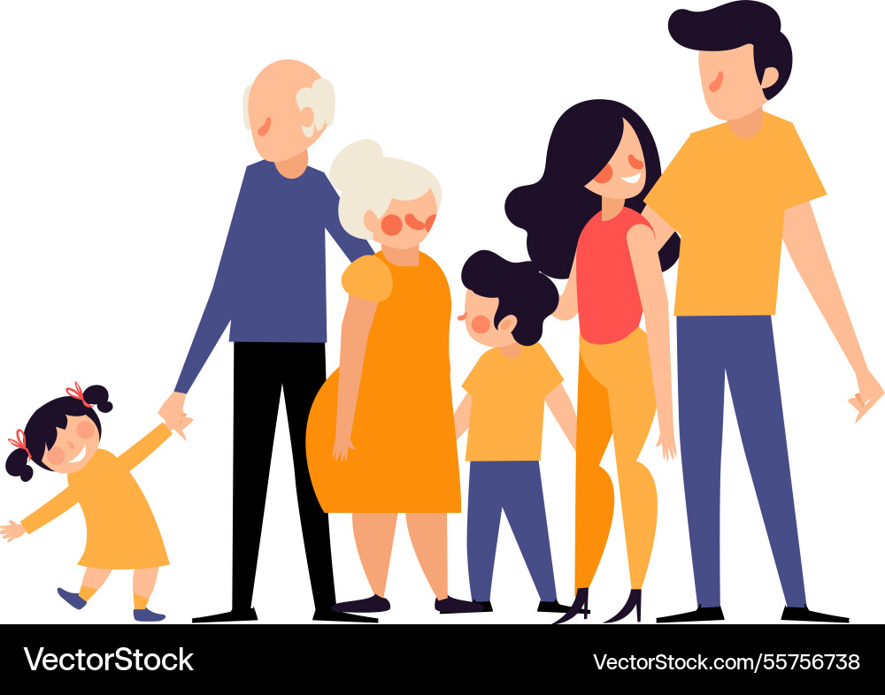 Hand drawn faceless family portrait Royalty Free Vector