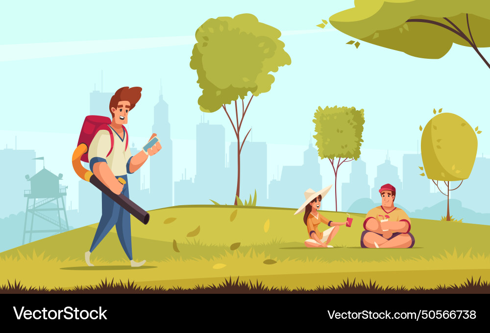 Lawn cartoon Royalty Free Vector Image - VectorStock