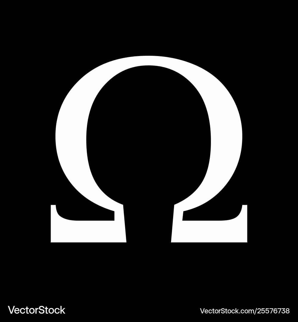 Omega greek sign Royalty Free Vector Image - VectorStock