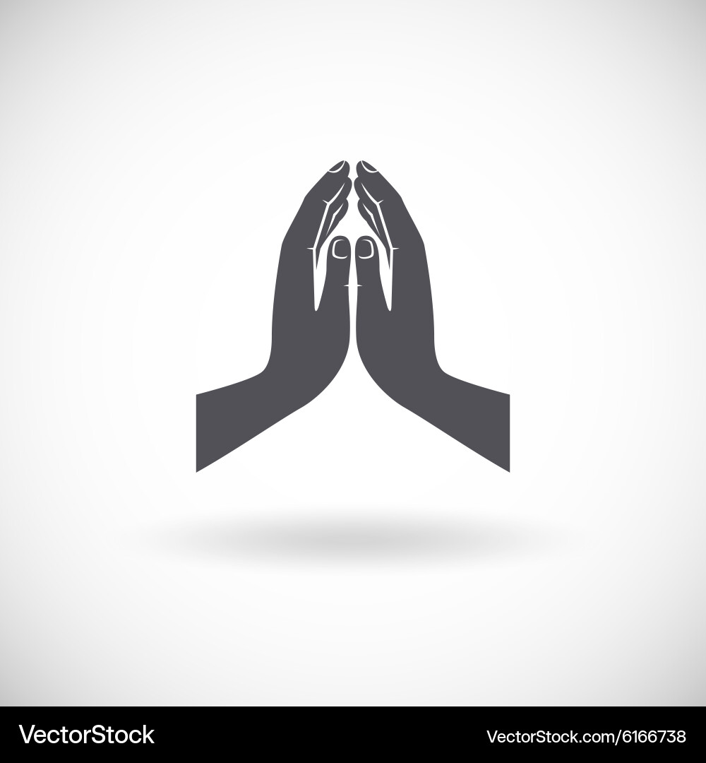 Praying Hands Icon - Religious Symbol Royalty Free Vector