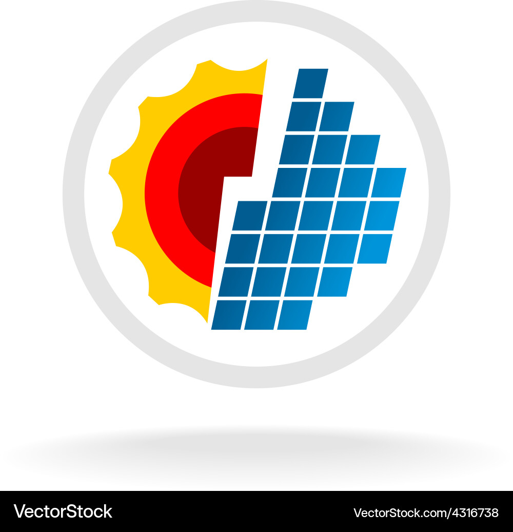 Solar energy logo Royalty Free Vector Image - VectorStock