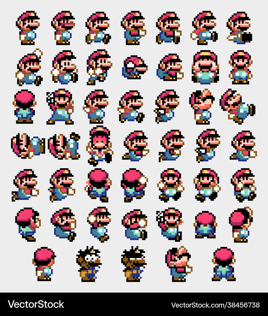 Super Mario World Pixel Kunst Lizenzfreies Vektorbild