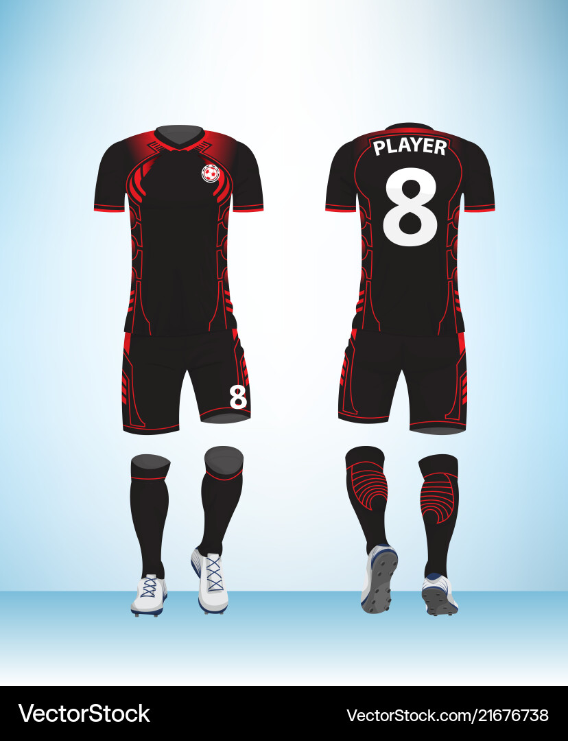 Uniform football black Royalty Free Vector Image